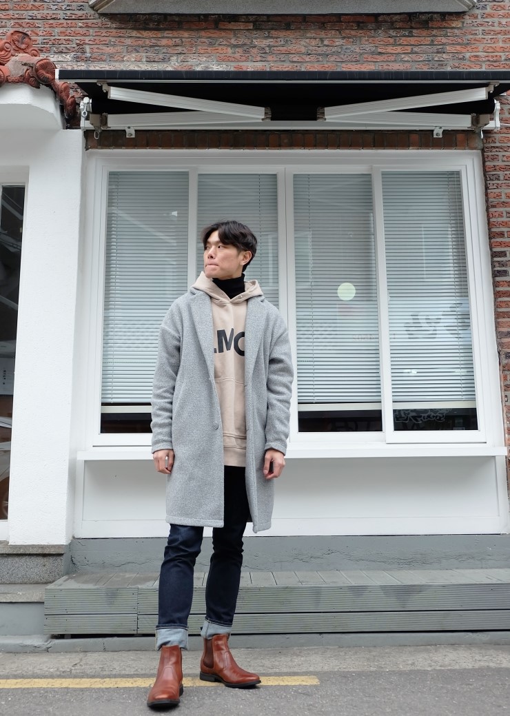 자라 오버사이즈 코트와 목폴라 후드티로 남자 롱코트 코디 네이버 블로그